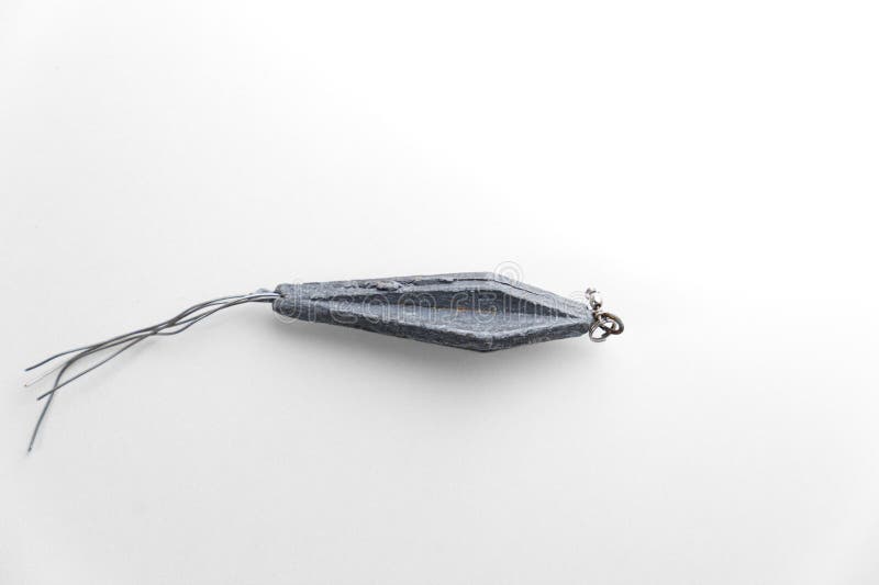 Old Lead Fishing Sinkers on a White Background. Stock Image - Image of ...