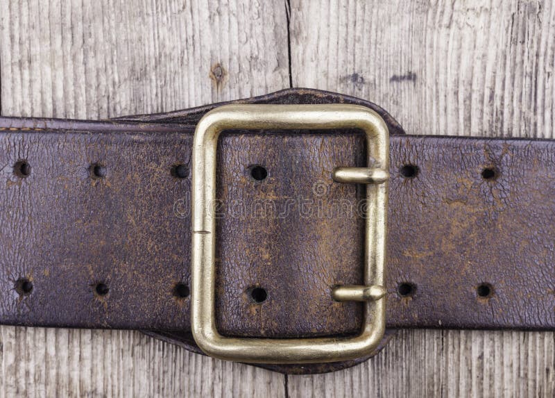Old Leather Belt Wooden Surface Stock Image - Image of board, design ...