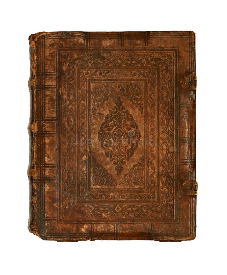 Old Leather Bound Book. Embossed Ornament on the Cover Stock Photo ...
