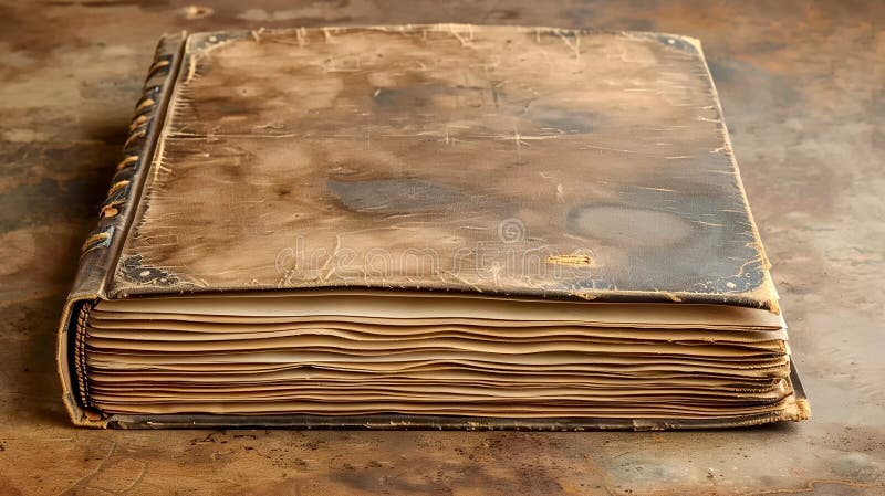 Old leather-bound book stock illustration. Illustration of rustic ...