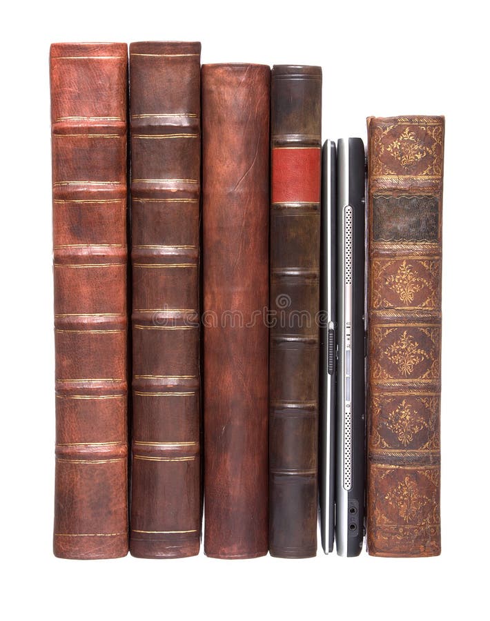 Old Leather Bound Book Spines Stock Photo - Image of literature ...