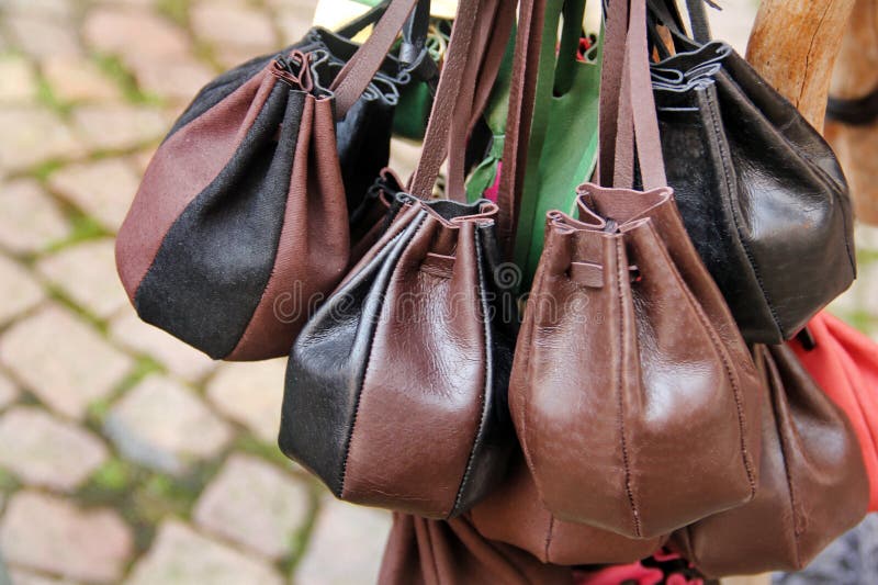 Old Leather Brown and Black Wallets, Medieval Purses To Hold Money ...