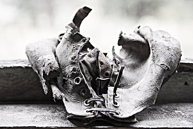 Old leather shoes stock image. Image of lost, town, footwear - 78765609