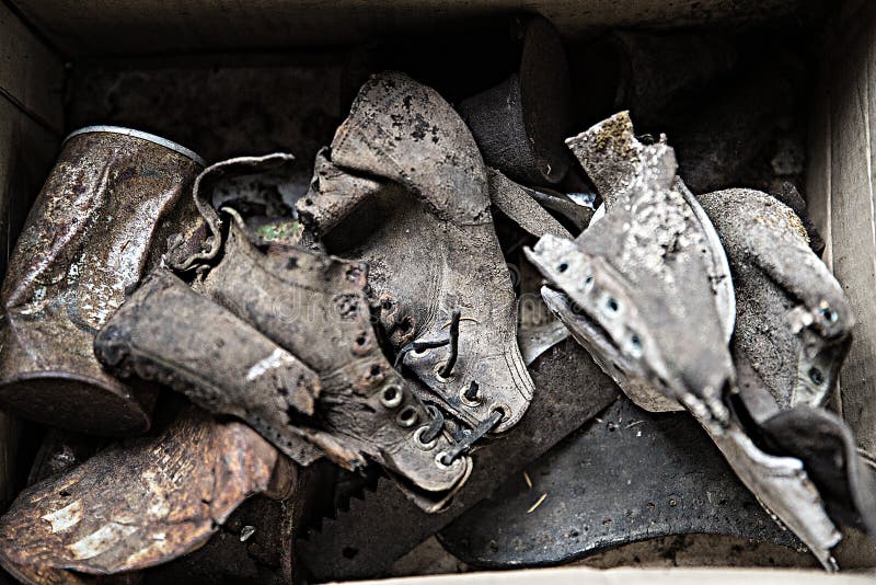 Old leather shoes stock image. Image of metal, lost, town - 78765615
