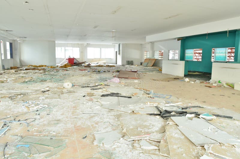 Leaved Destroyed Office Building Stock Image - Image of broken, disused ...