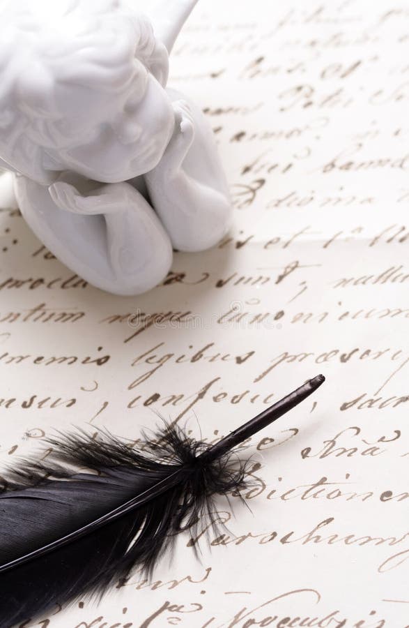Old writing with a feather stock image. Image of paper, letter - 35581