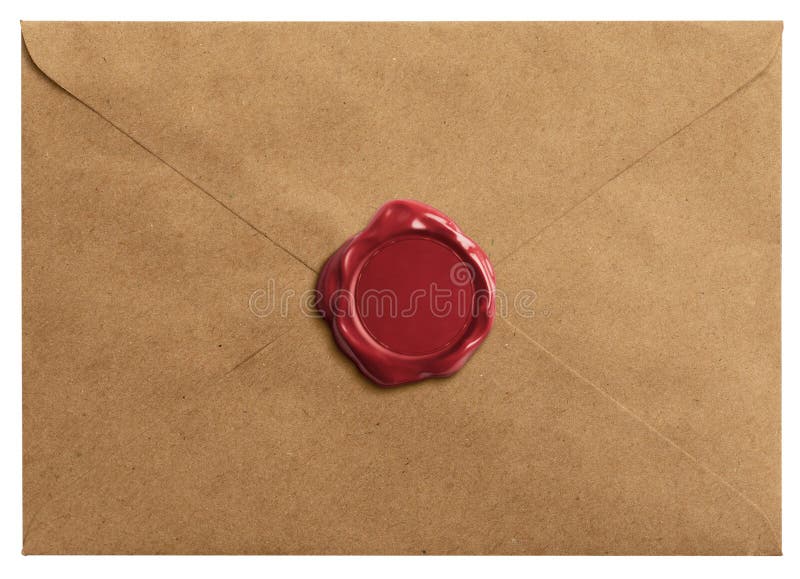 Old Envelope and Letter Paper with Wax Seal Stamps Set Isolated Stock ...