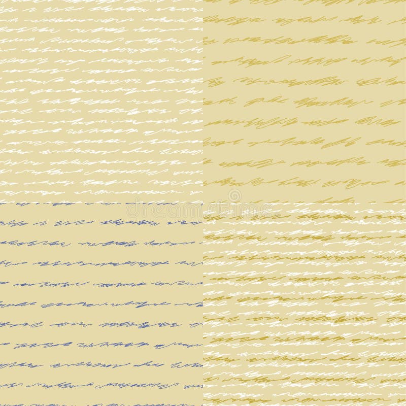 Old Letter. Four Seamless Vector Pattern Stock Vector - Illustration of ...