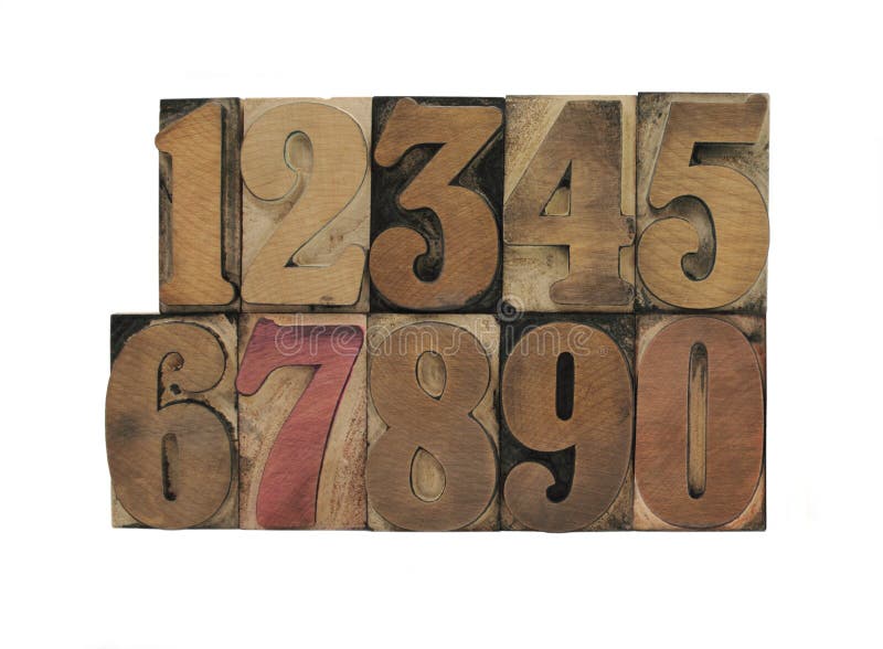 Old Letterpress Wood Numbers Stock Image - Image of isolated, wood: 2687619