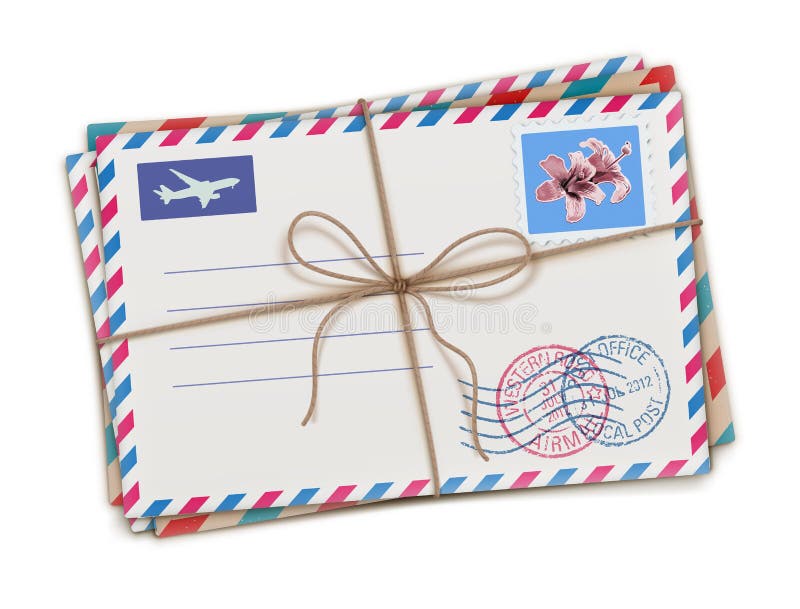 Stack of Paper Mail Letters Stock Illustration - Illustration of ...