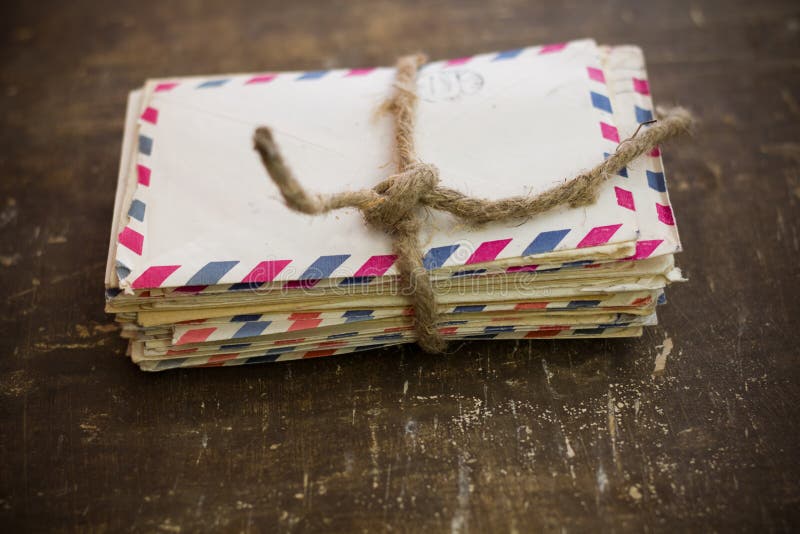 Old letters in a bundle stock photo. Image of paper - 137728370