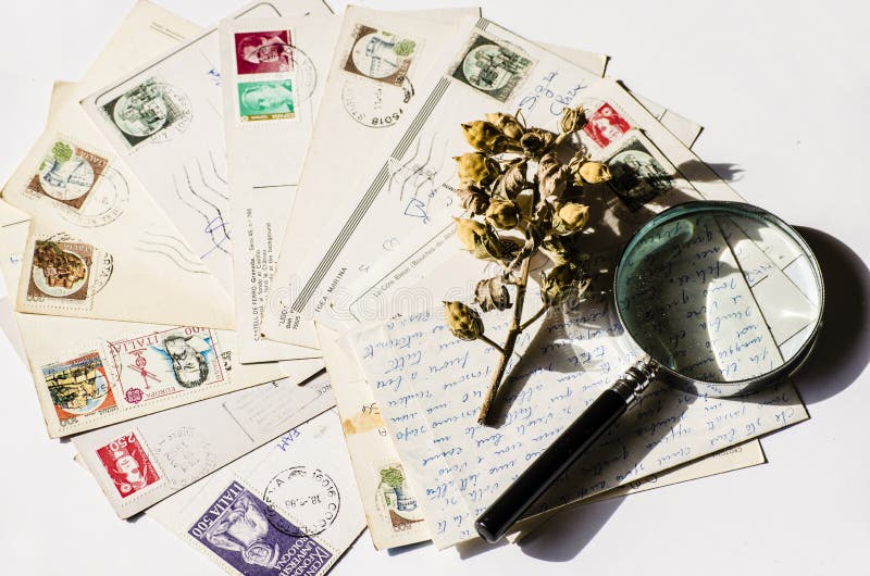 Old Letters, French Post Cards. Nostalgic Vintage Editorial Photo ...