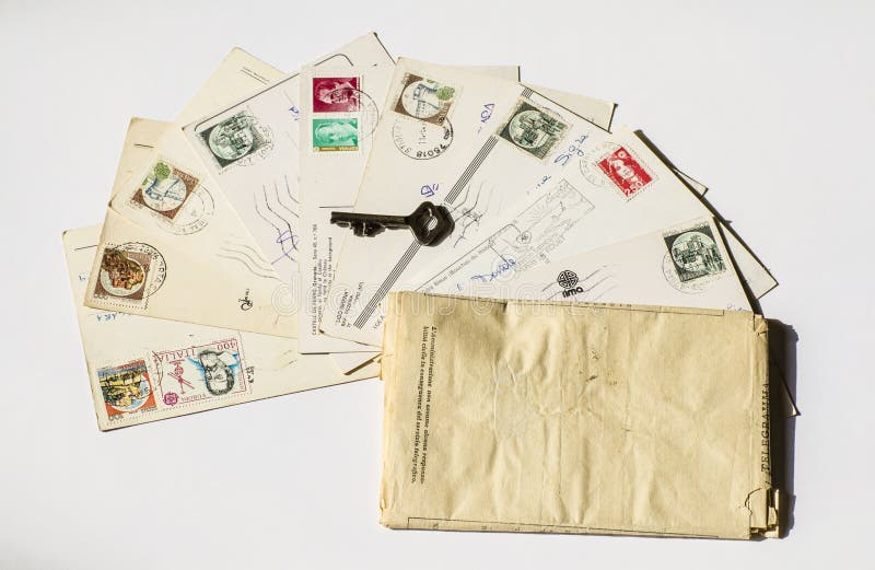 Old Letters, French Post Cards. Nostalgic Vintage Editorial Photo ...