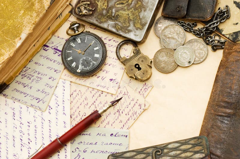Old Letters and Pen Still Life Stock Photo - Image of manuscript ...