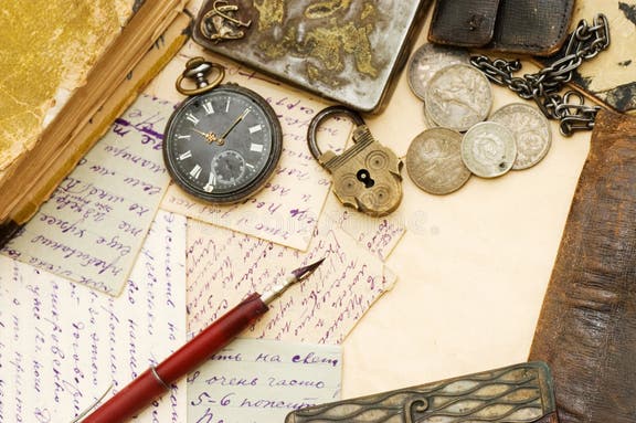Old Letters and Pen Still Life Stock Photo - Image of manuscript ...