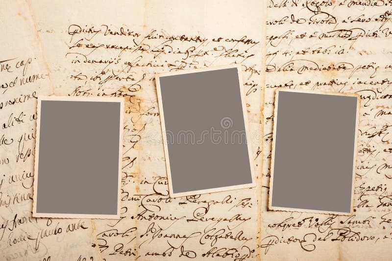 Old letters with pictures stock photo. Image of portrait - 41413544