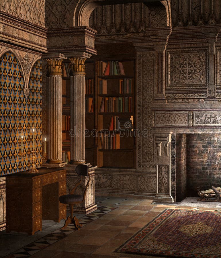 Old library stock illustration. Illustration of background - 12896225