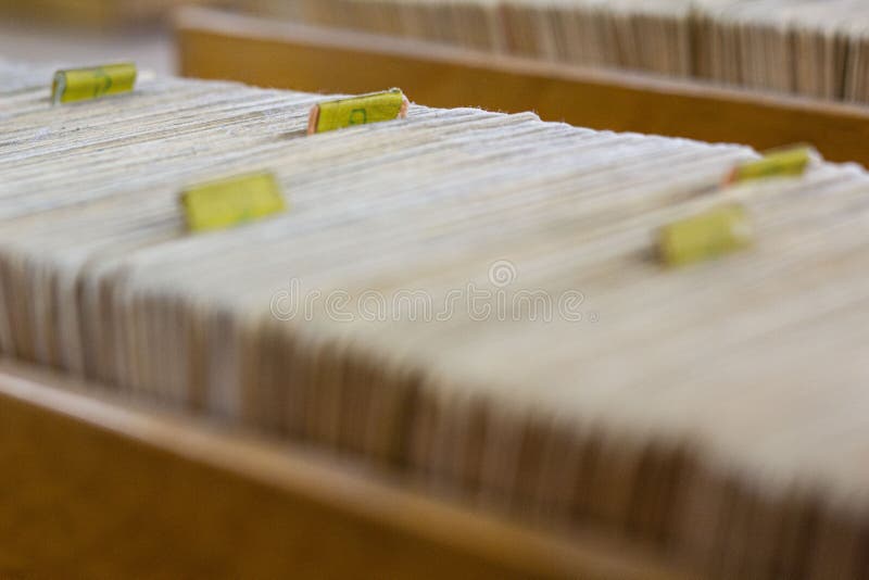 Old Library Archive Cards Vintage Database Catalog Stock Image - Image ...