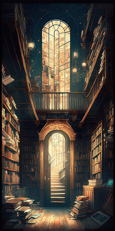 Old Library or Bookshop with Many Books, Books Archive. Generative Ai ...