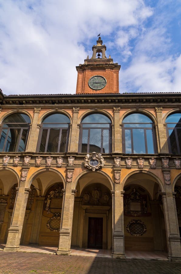 Old Library Building, City of Bologna, Italy Stock Image - Image of ...