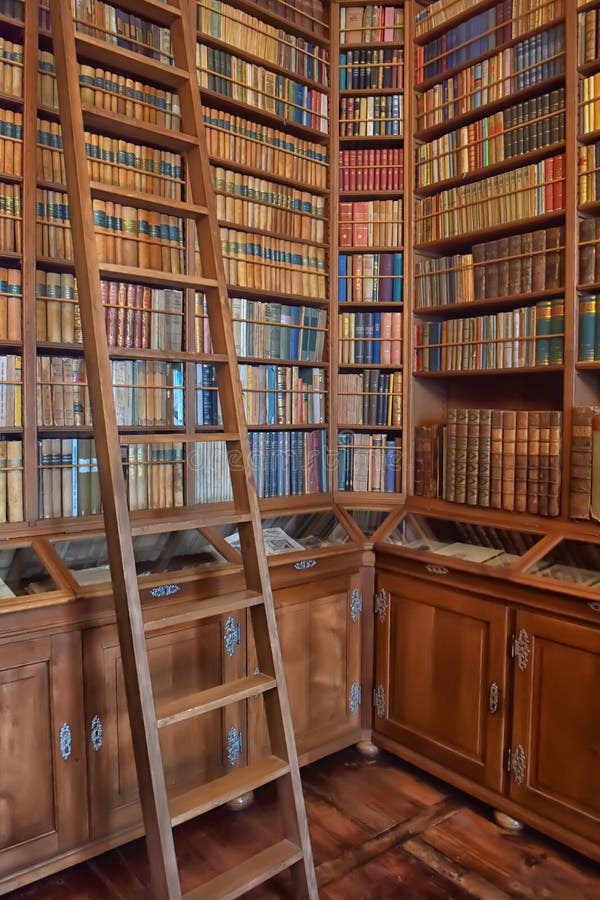 Old library in the castle editorial photography. Image of fine - 68311132
