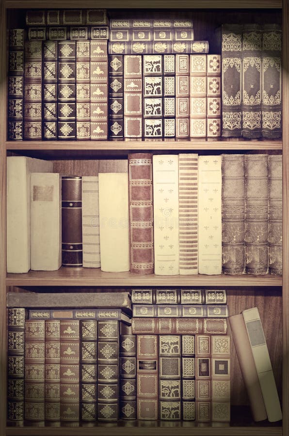 Old Library, Cover Books on Shelves Stock Image - Image of ideas, learn ...