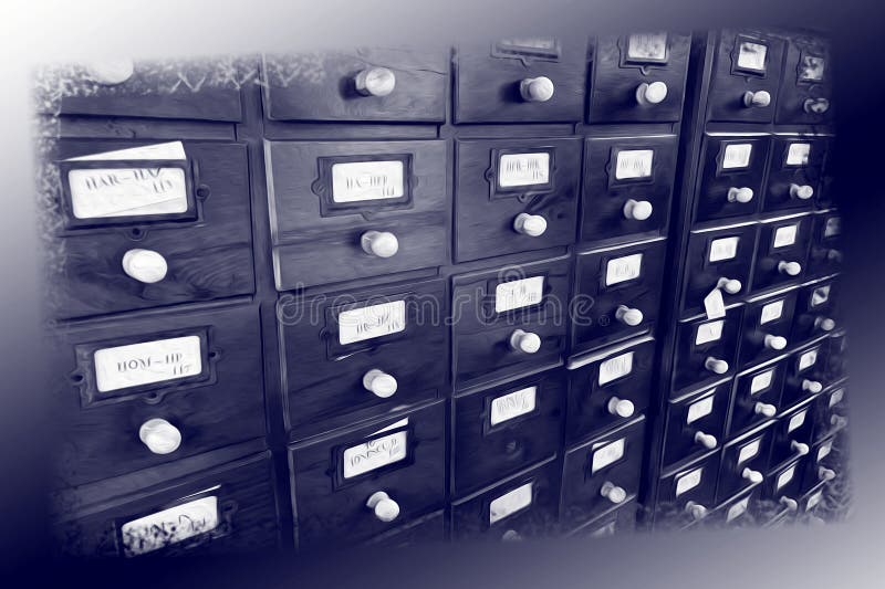 Library drawers stock photo. Image of catalog, label - 221372762