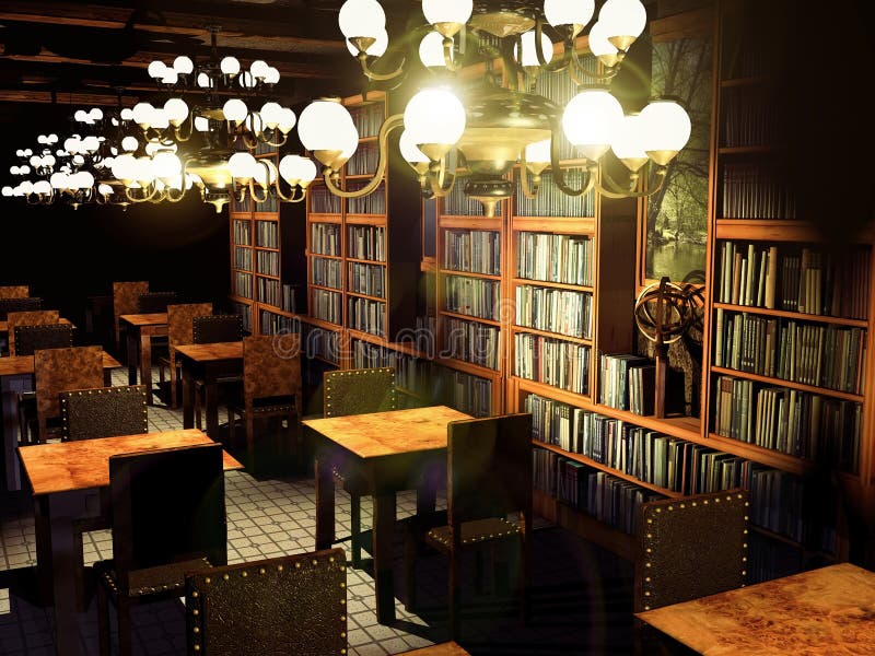 Old library stock illustration. Illustration of european - 52682098