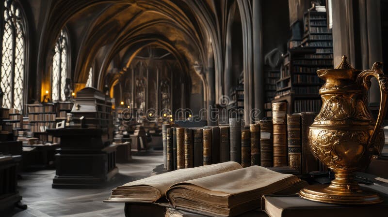An Old Library S Charm: Books, Gold, and Timeless Arches Reflecting ...