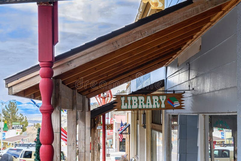 Old Library Sign in Nevada, the USA Editorial Image - Image of city ...
