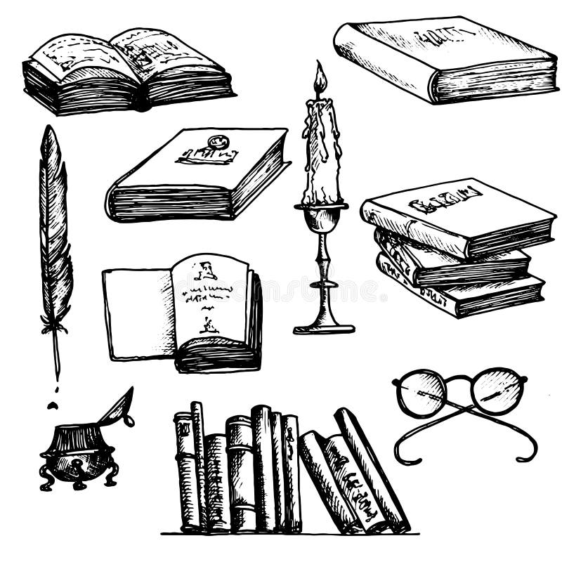 Old book vector set stock vector. Illustration of icon - 109887914