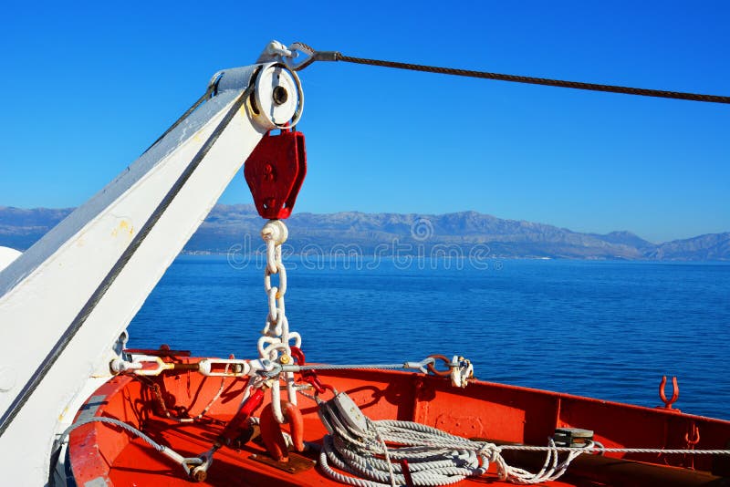 Old lifeboat stock image. Image of liner, rescue, orange - 37734791