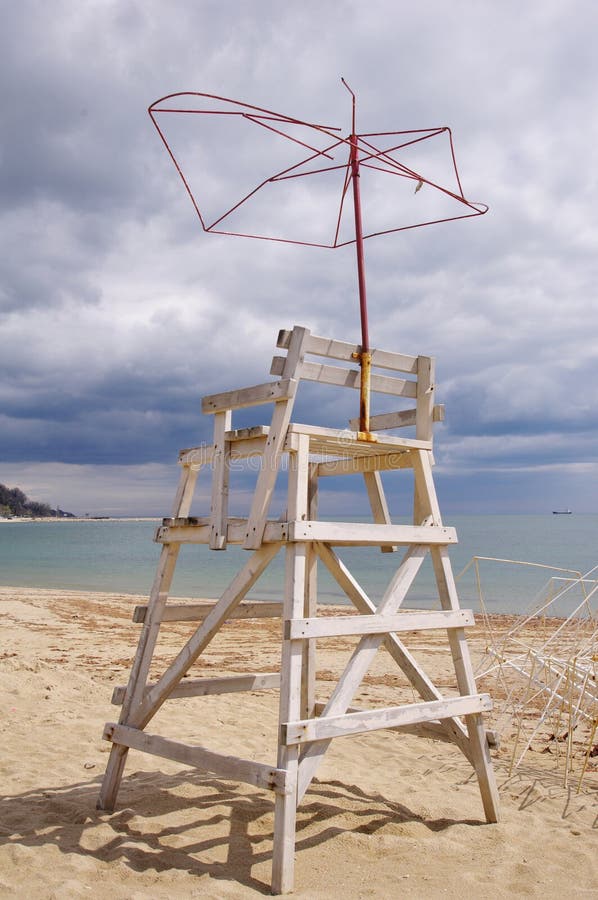 Old Lifeguard Tower on Beach Stock Photo - Image of landscape, color ...