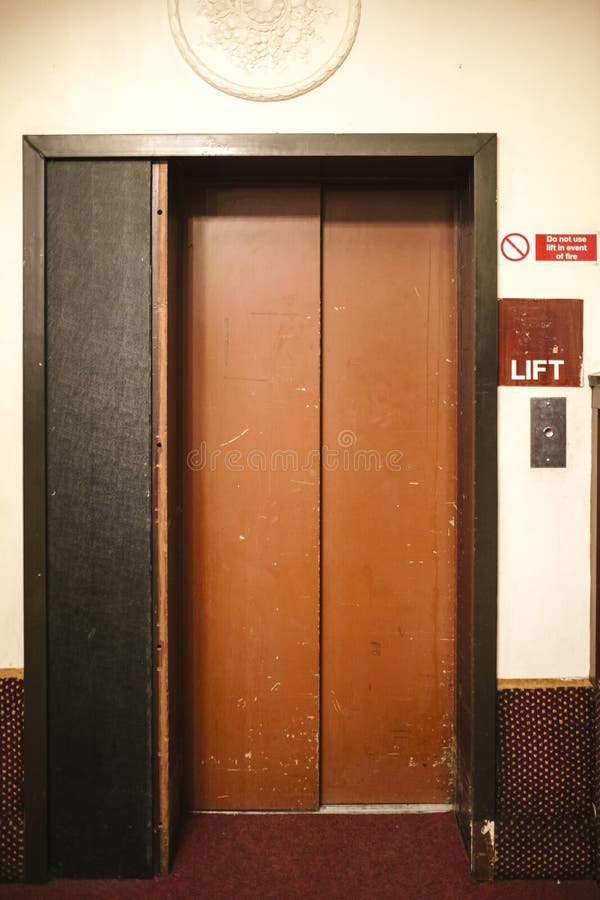 Old lift in a old build stock image. Image of indoors - 110710993