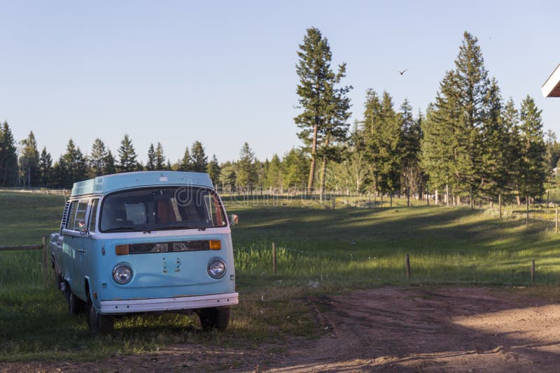 Vintage van stock photo. Image of drive, middle, blue - 180235244