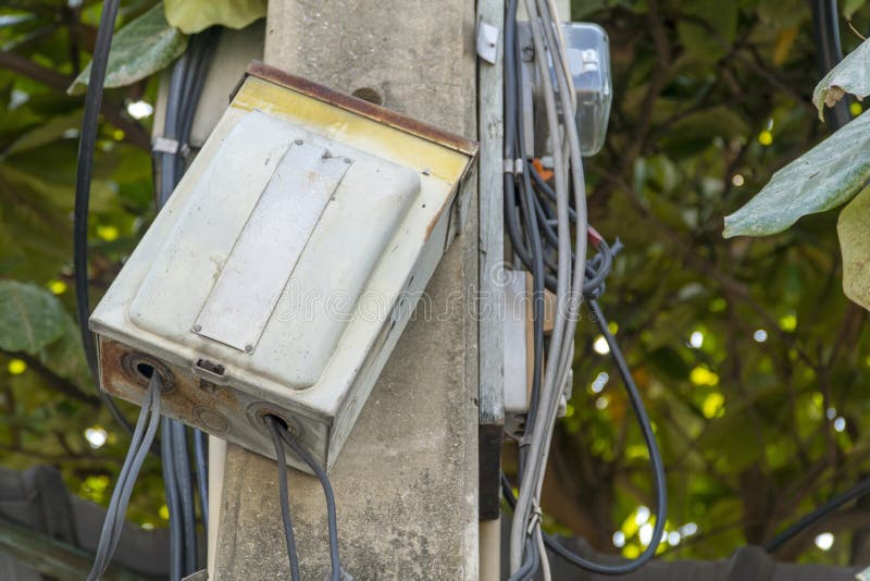 Old Light Box with Light Pole Lamp-post Stock Photo - Image of pole ...