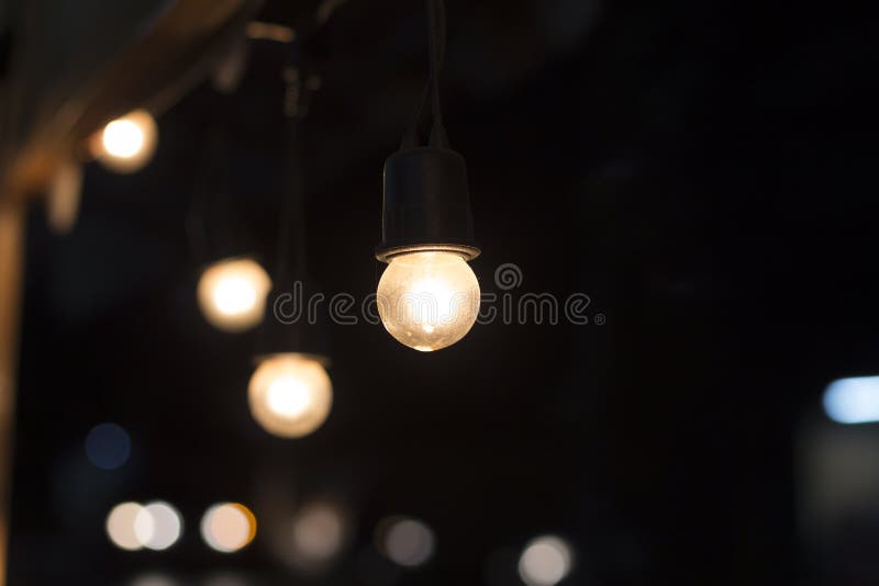 Old Light Bulb in Night Background. Stock Image - Image of decorative ...