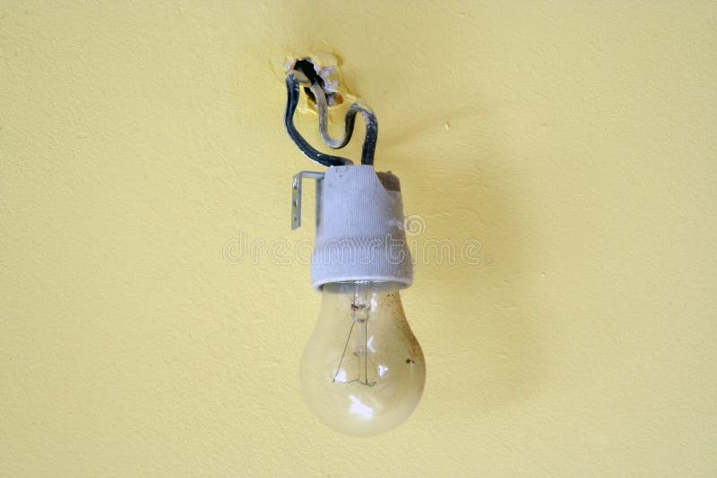 Old Light Bulb. Old Wired Light Bulb Stock Photo - Image of idea ...