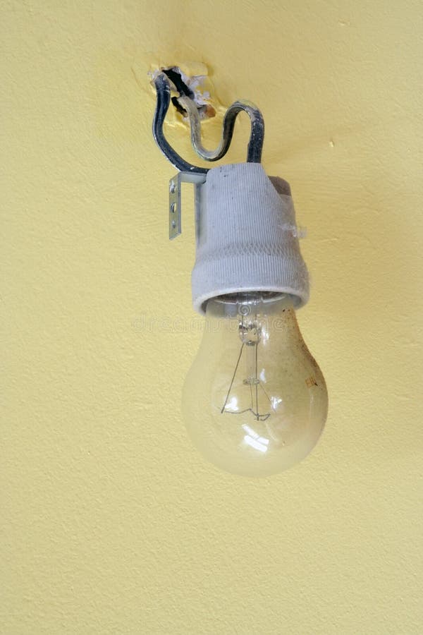 Old Light Bulb. Old Wired Light Bulb Stock Photo - Image of electricity ...