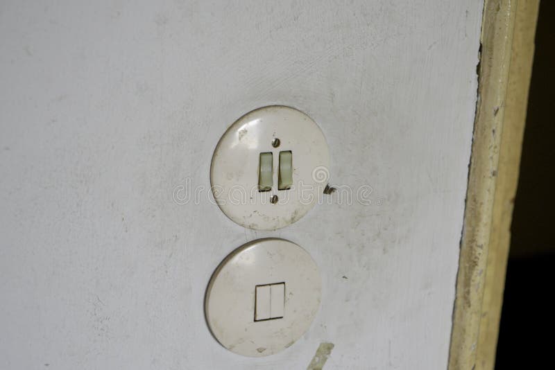 Old Light Switches in a Lost Place in a Forgotten Stock Photo - Image ...