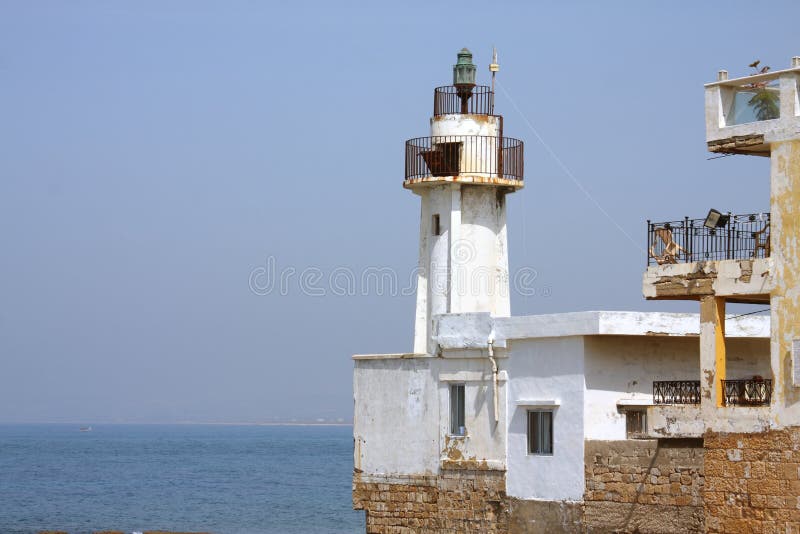 The Old Lighthouse (Fanar) in Tyre, Lebanon Stock Image - Image of ...