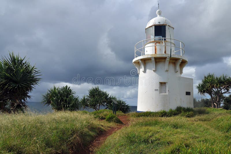 Old Lighthouse at Fingal Head Stock Image - Image of cloud, vintage ...