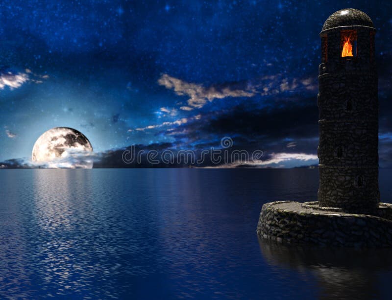 Moon Lighthouse Stock Illustrations – 1,031 Moon Lighthouse Stock ...