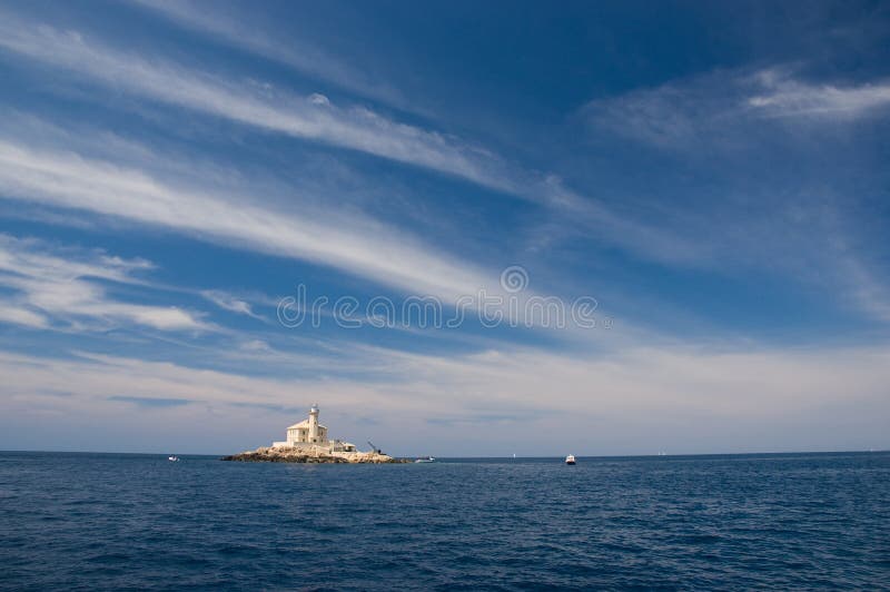 Old Lighthouse on Little Island Stock Image - Image of lighthouse ...