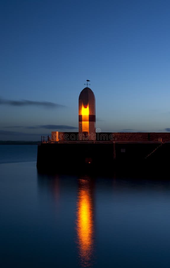 Old Lighthouse with Morning Sky and Calm Sea Stock Image - Image of ...
