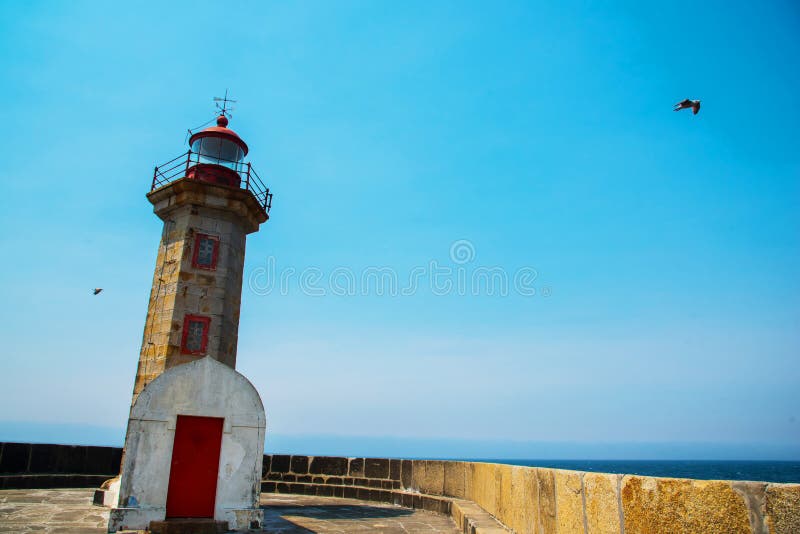 Old Lighthouse in Porto, Portugal Stock Photo - Image of tourism ...