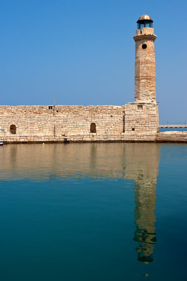 Lighthouse in Rethymno Crete Greece Stock Image - Image of stone ...