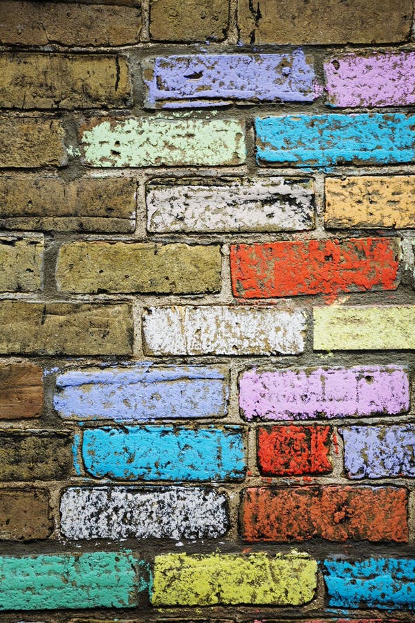 Old Limestone Brick with Colored Chalk on Some of the Bricks Stock ...