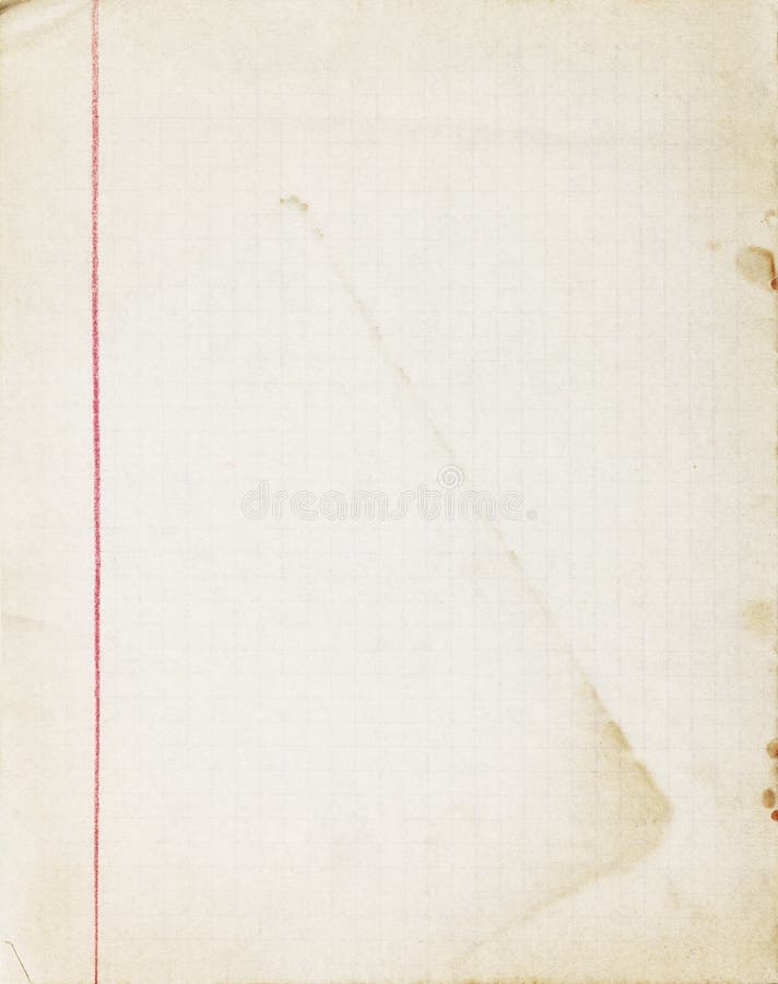 Old Lined School Paper Sheet with Margins Red Line Stock Image - Image ...