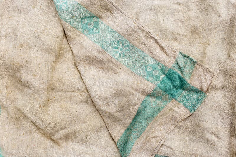 Old Linen Tablecloth, Ancient Weaving. Stock Image - Image of patterns ...